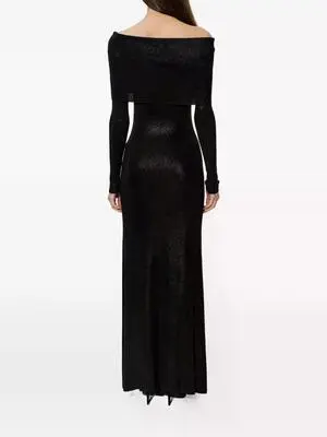 Balenciaga Off-shoulder Long Sleeve Dress