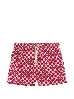 GASSA D AMANTE Geometric-print Swim Shorts - Red