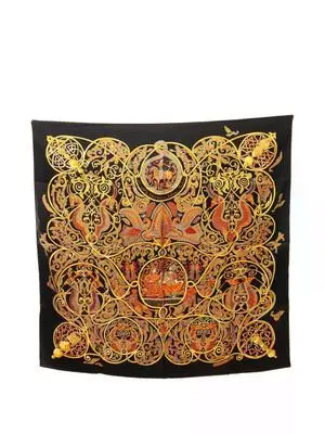Hermès 2020s La Charmante Aux Animaux Scarf - Black