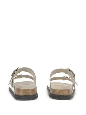 BIRKENSTOCK Arizona Buckle-fastening Leather Sandals - White