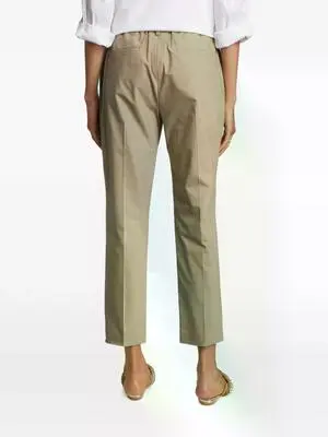 Brunello Cucinelli Khaki Cotton Tapered Trousers