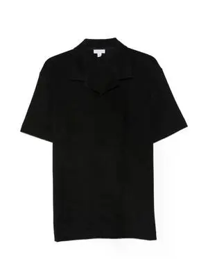 Sunspel Towelling Polo Shirt - Black