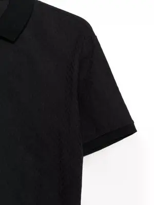 Emporio Armani Chevron-knit Short-sleeve Polo Shirt