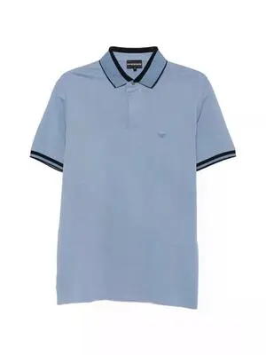 Emporio Armani Logo-embroidered Polo Shirt - Blue