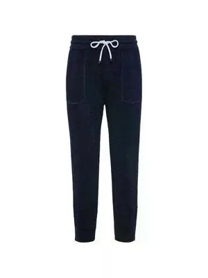 Brunello Cucinelli Ribbed-knit Track Pants - Blue