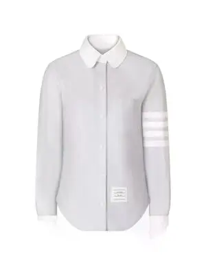 Thom Browne Cotton 4-bar Stripe Button-up Shirt - Grey
