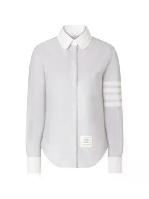 Thom Browne Cotton 4-bar Stripe Button-up Shirt - Grey