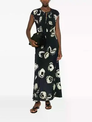 Max Mara Floral Print Tie-waist Dress