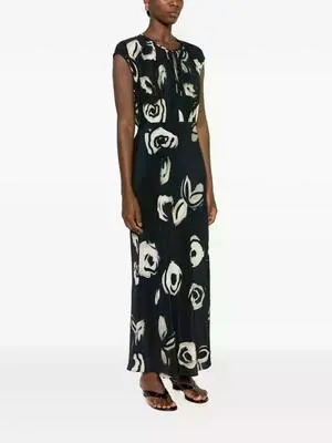 Max Mara Floral Print Tie-waist Dress