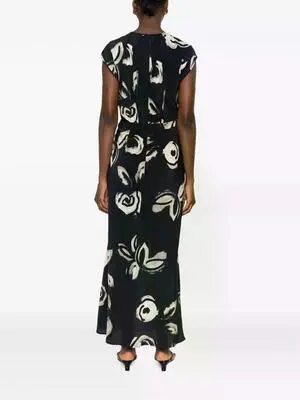 Max Mara Floral Print Tie-waist Dress