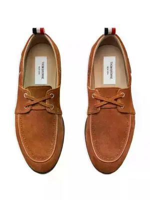 Thom Browne Suede Brogue-detail Boat Shoes