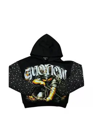 MIXED EMOTION Archer Rhinestone Embellished Hoodie - Black