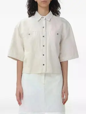 Brunello Cucinelli Short Sleeve Boxy Shirt - Neutrals