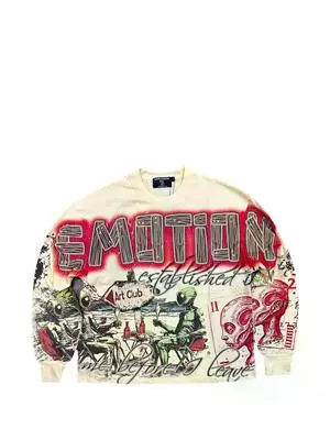 MIXED EMOTION Art Club Graphic Print Sweatshirt - Neutrals