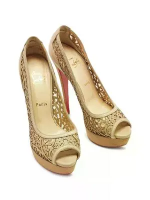 CHRISTIAN LOUBOUTIN Pampas Laser-cut Platform Pumps