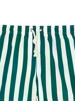 GASSA D AMANTE Striped Drawstring Swim Shorts - Green