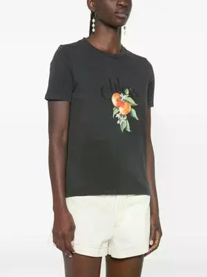 Chloé Logo And Fruit Print T-shirt