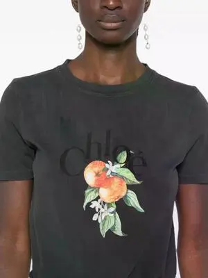 Chloé Logo And Fruit Print T-shirt