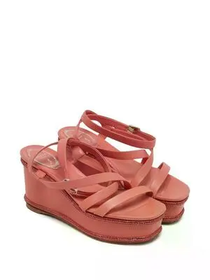 Rene Caovilla Crystal-embellished Wedge Sandals