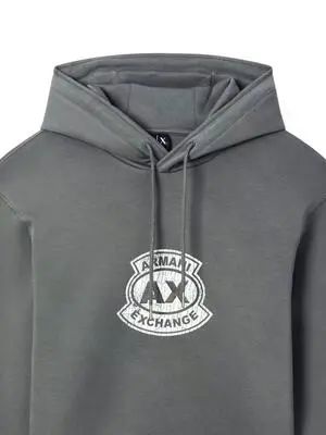 Armani Exchange Logo Print Drawstring Hoodie