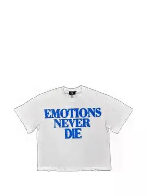 MIXED EMOTION End Rhinestone-embellished Cotton T-shirt - White