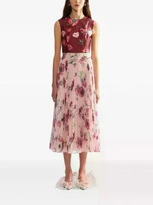 Erdem Floral-print Satin Crop Top