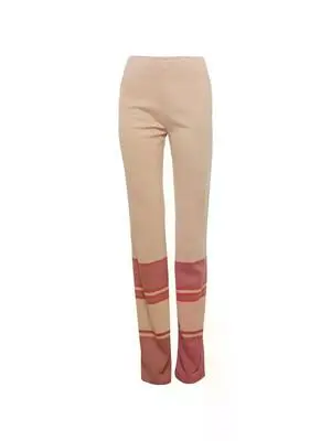 Miu Miu Beige Striped Wide-leg Trousers - Neutrals