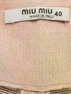 Miu Miu Beige Striped Wide-leg Trousers