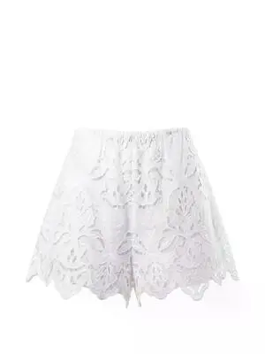 TOCCIN Pavlina Guipure-lace Scalloped-edge Shorts - White