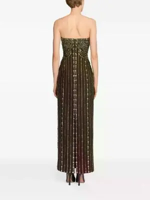 Elie Saab Stud-embellished Strapless Maxi Dress