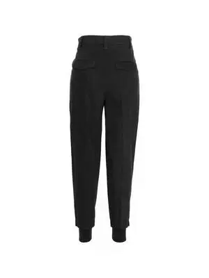 Brunello Cucinelli Dark Tapered-leg Pleated Trousers