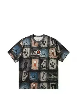 JORDAN Flight Club Printed Cotton T-shirt - Grey