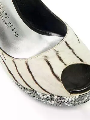 Philipp Plein Crystal Embellishment Platform Heeled Pumps