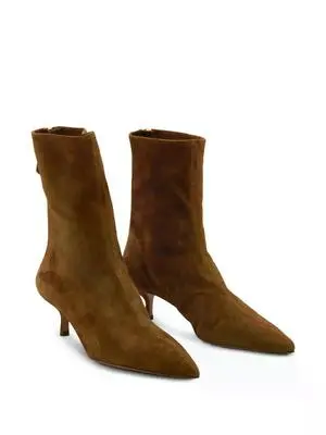 AQUAZZURA Pointed-toe Suede Zip Boots