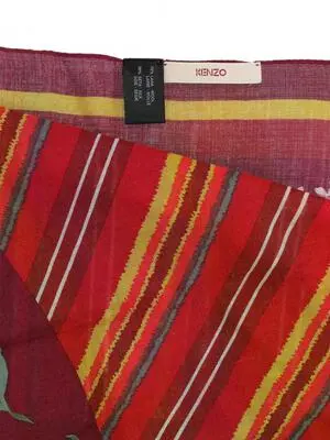 Kenzo Floral-print Striped Scarf