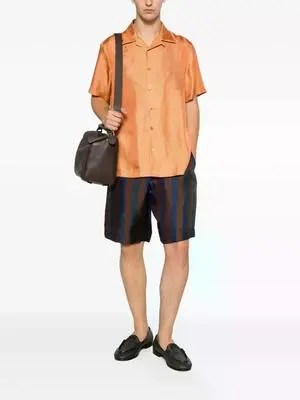 Fendi Logo-stripe Silk Shirt