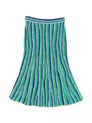 Tory Burch Striped Midi Skirt - Blue