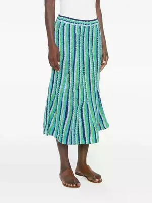 Tory Burch Striped Midi Skirt