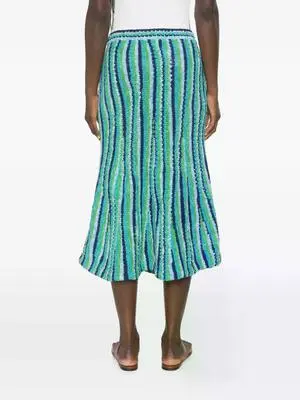 Tory Burch Striped Midi Skirt