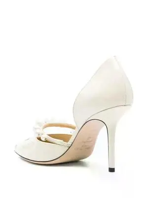 JIMMY CHOO Aurelie Patent Leather Pumps With Pearl And Crystal Embellishments