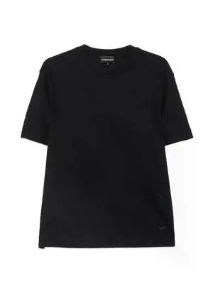 Emporio Armani Short-sleeve Chevron-knit T-shirt - Blue