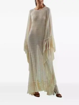 TALLER MARMO Santa Fe Fringed Kaftan Maxi Dress