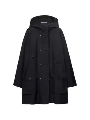 Prada Single-breasted Mohair And Re-nylon Coat - Blue