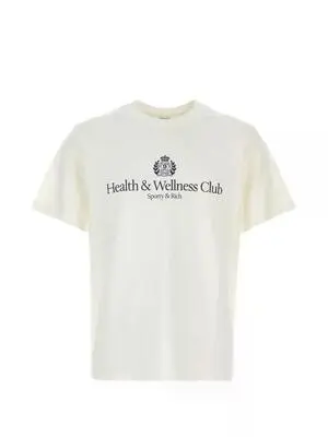 SPORTY & RICH Logo Print Cotton T-shirt - White