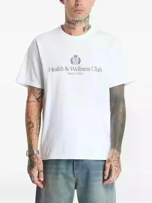 Sporty & Rich Logo Print Cotton T-shirt - White