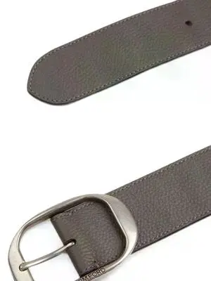 TOM FORD Grained Leather Belt With Oval Buckle