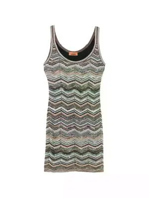 Missoni Zigzag Knit Mini Dress - Grey