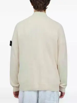 Stone Island Compass Patch Half-zip Sweater - Neutrals