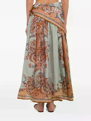 Zimmermann Aster Scarf-detail Midi Skirt