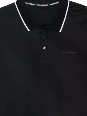 Karl Lagerfeld Logo-print Tipped-collar Polo Shirt